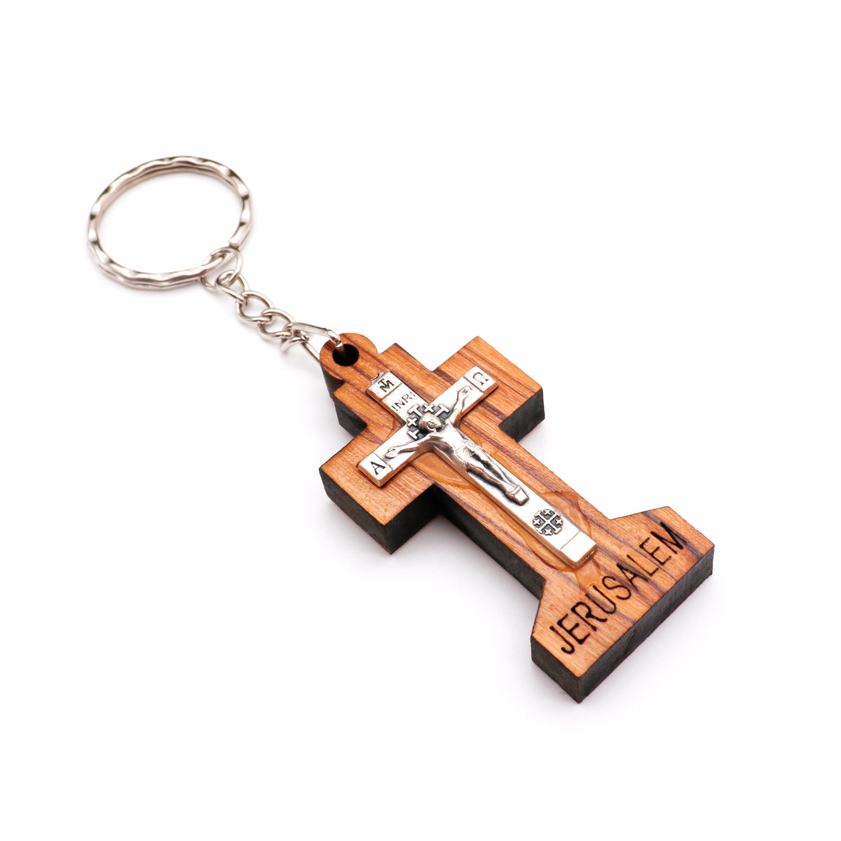 Olive Wood Cross Keychain| Crucifix keyring from the Holy Land, Symbol ...