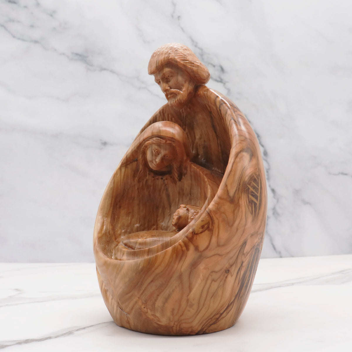 Olive Wood Sculpture good shepherd statue Jesus as shepherd Christian ...