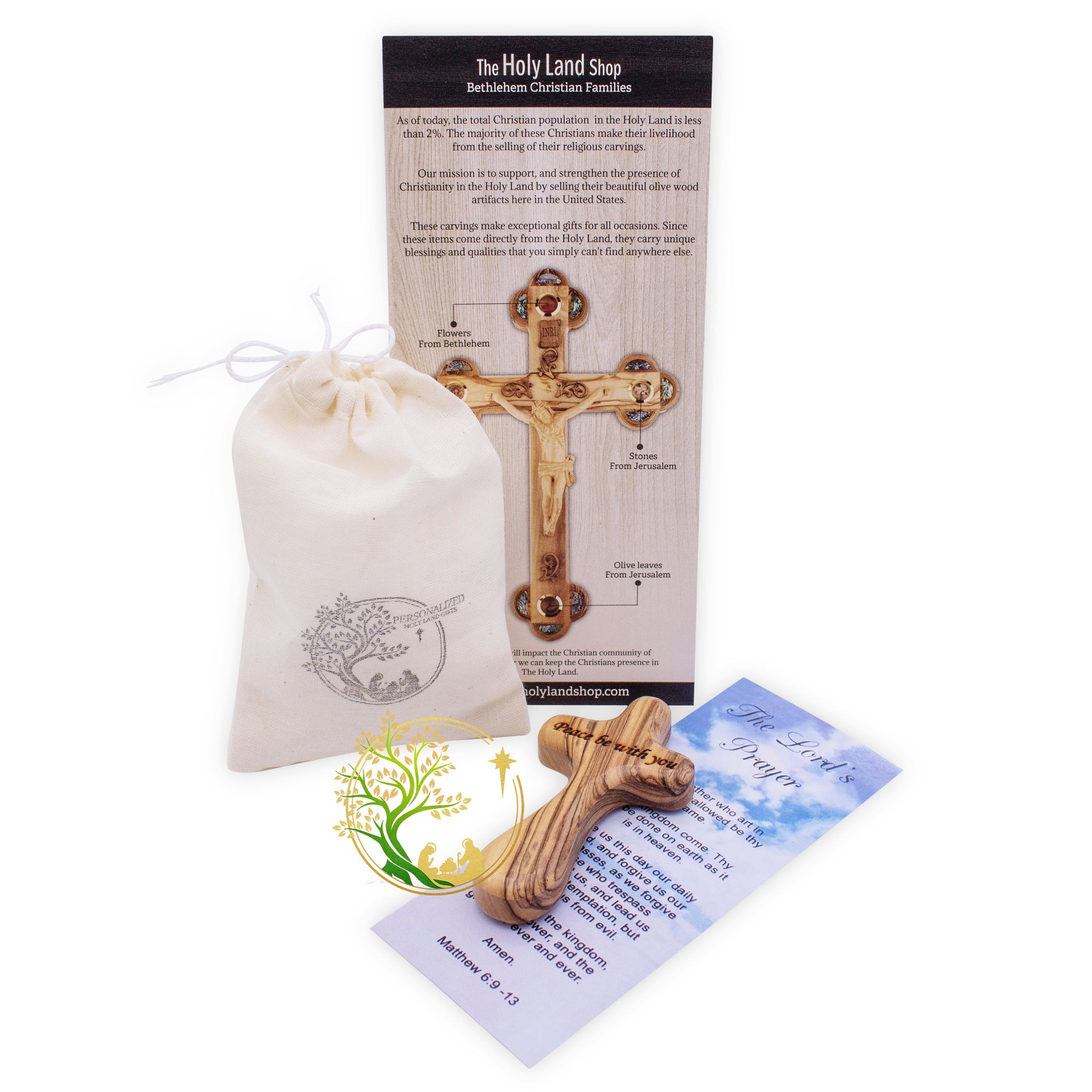 Comfort cross | Holy Land prayer Palm cross made of Olive wood | Handh ...