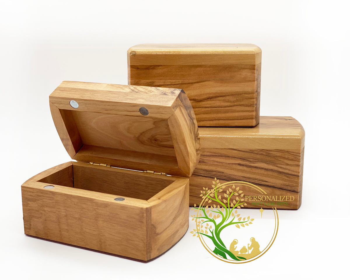 Holy Land Olive wood Rosary Box | Personalized Wooden box | keepsake F ...